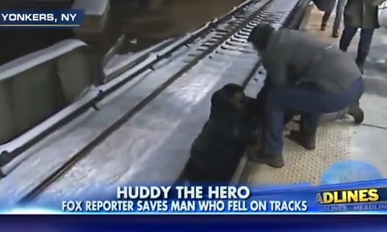 Man Falls on Train Track; Heroic Reporter Comes to the Rescue - Caught ...