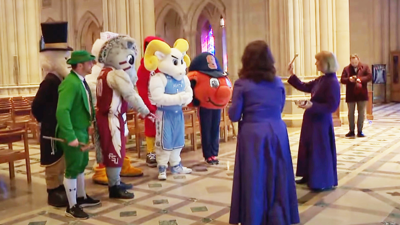 Washington National Cathedral clergy blesses college mascots | Sports